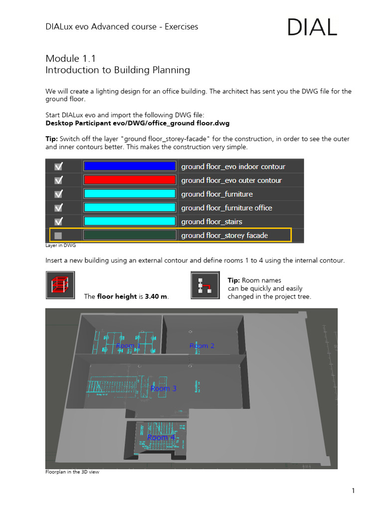DIALux Evo Advanced Course - Exercises | PDF | Stairs | Technology ...