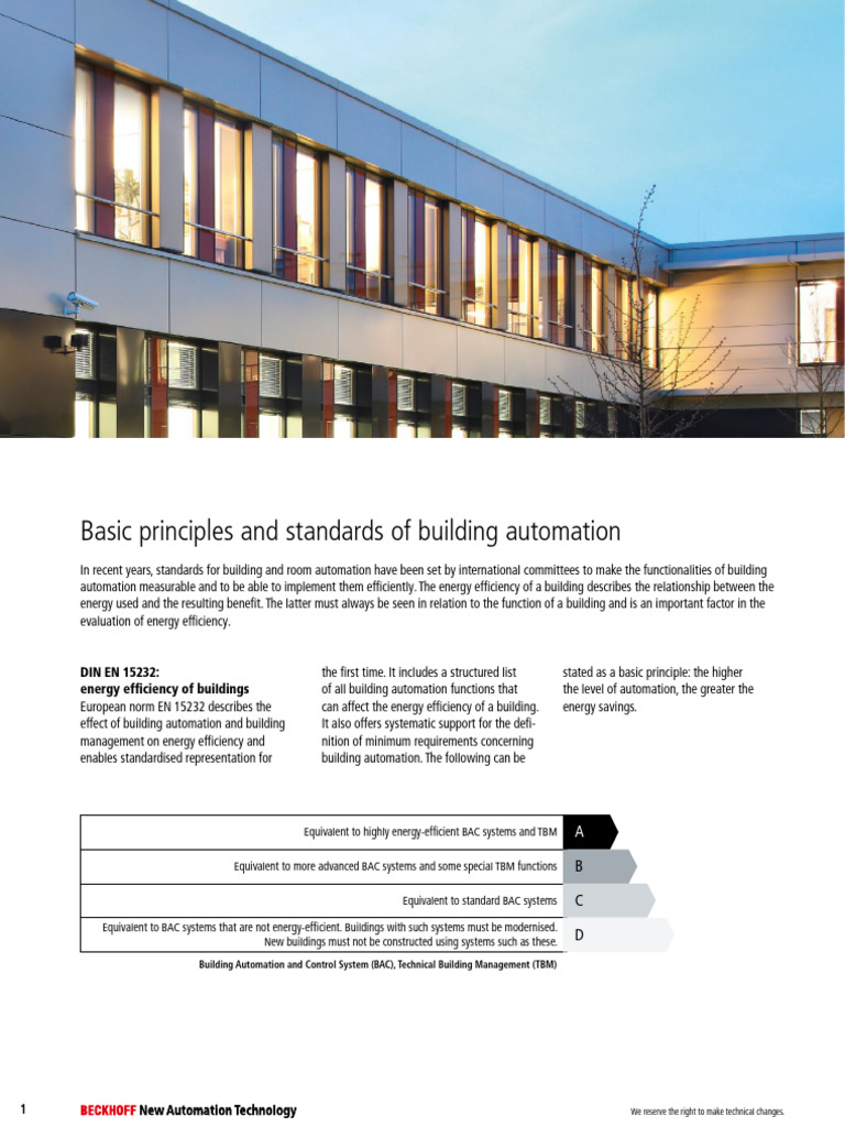 Beckhoff - Basic Principles and Standards of Building Automation | PDF