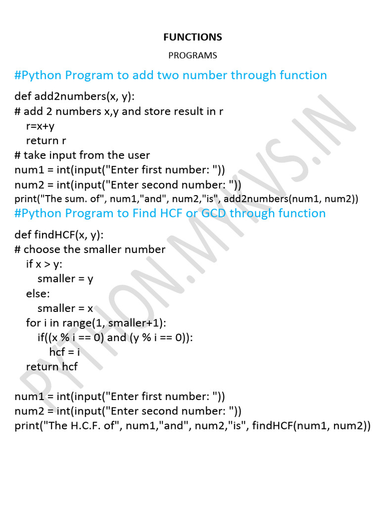 Function Python | PDF