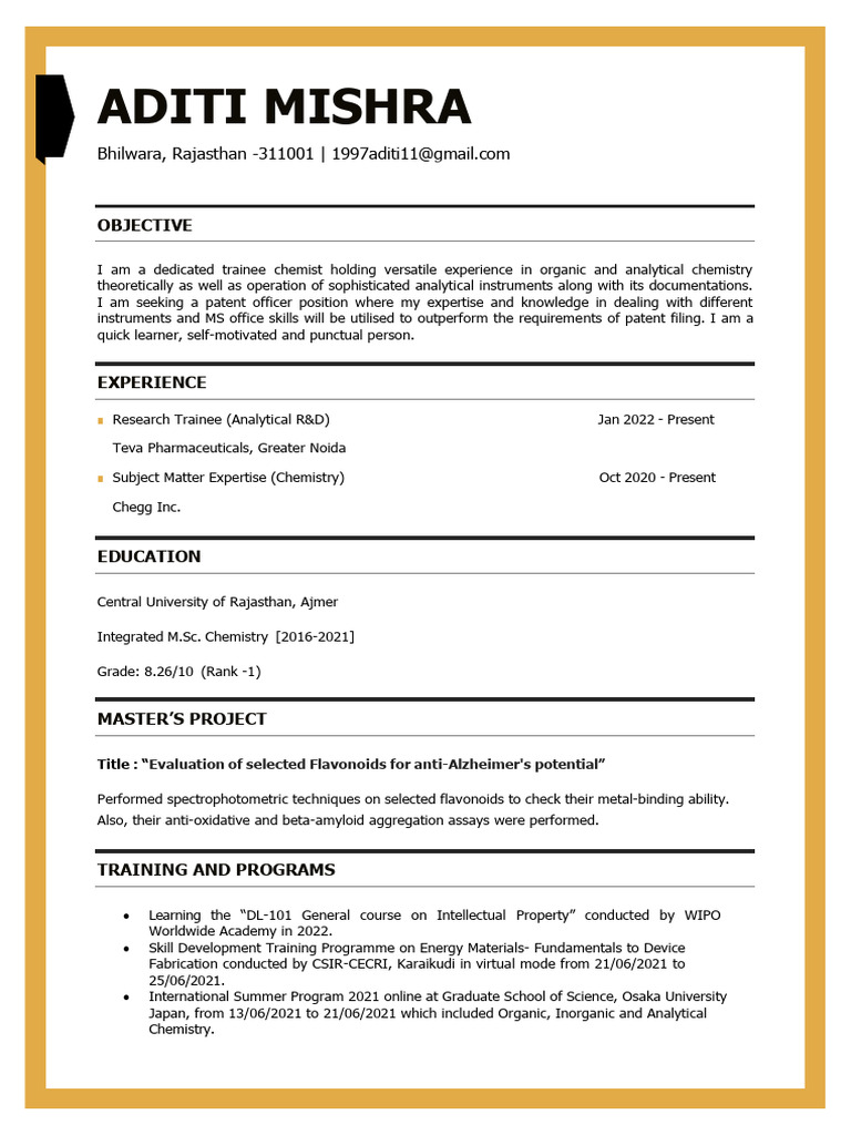 Aditi Mishra CV | PDF