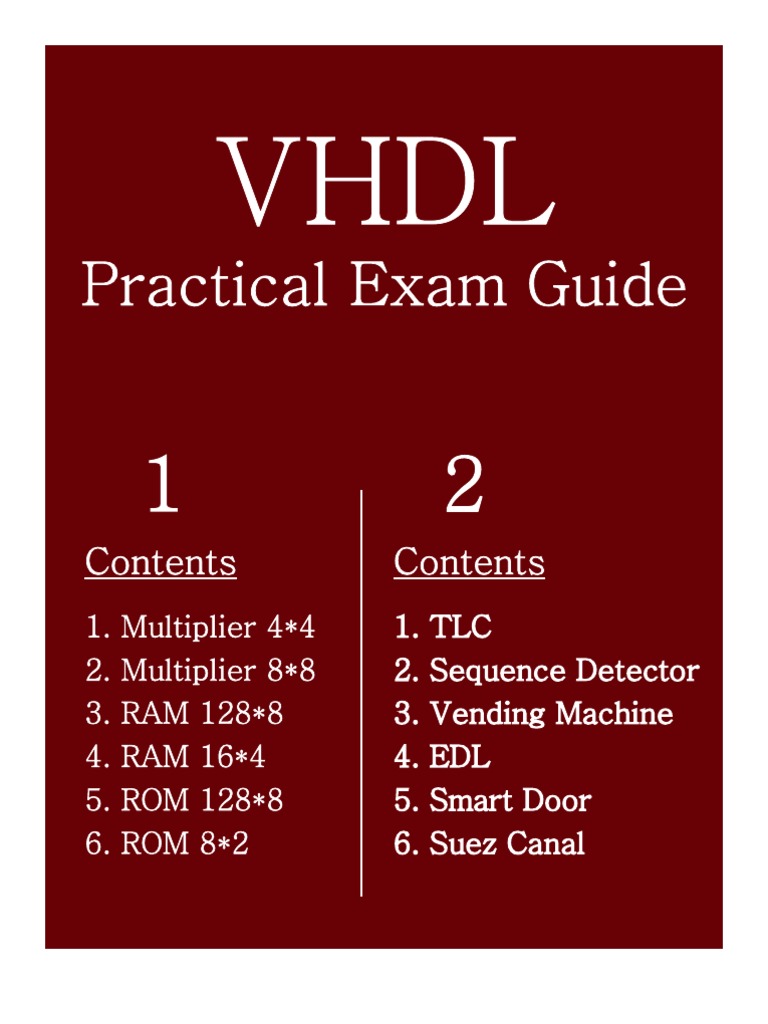 Vhdl Practical Exam Guide Pdf Vhdl Hardware Description Language