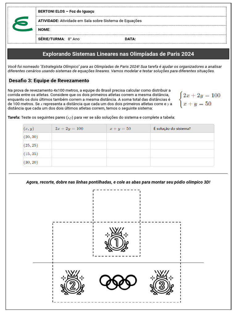 Sistemas Lineares Nas Olimpíadas | PDF