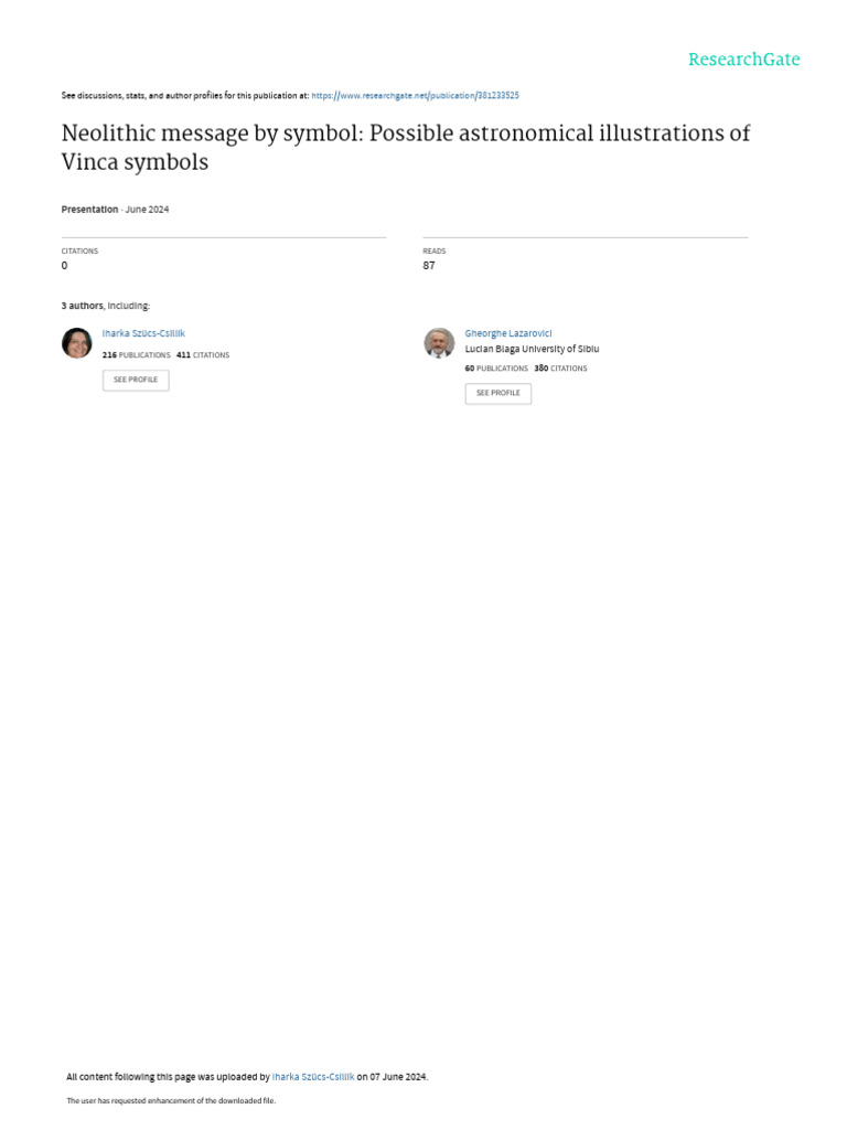 Neolithic Message by Symbol: Possible Astronomical Illustrations of ...