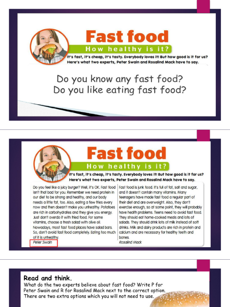 Fast Food and Idioms | PDF