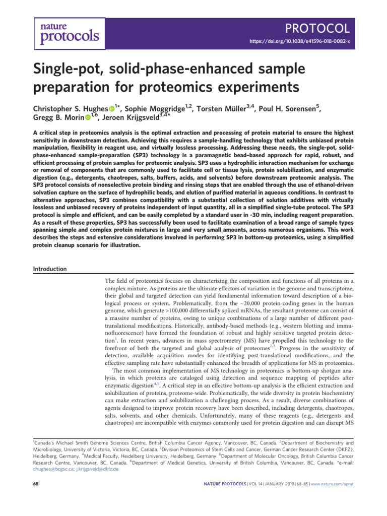 SP3 Protocol for Efficient Proteomics | PDF | Proteomics | Self-Improvement