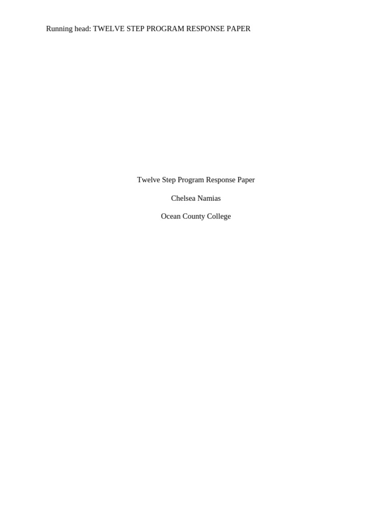 12 Step Paper | PDF