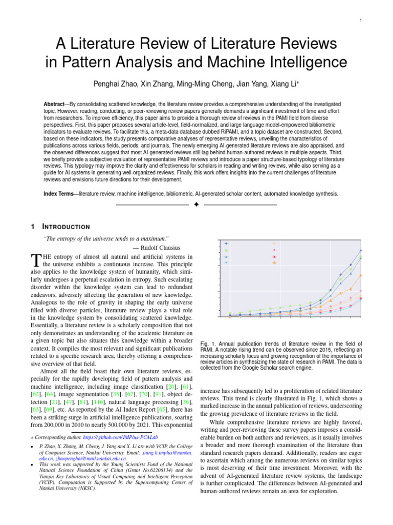 A Literature Review of Literature Reviews in Pattern Analysis and ...