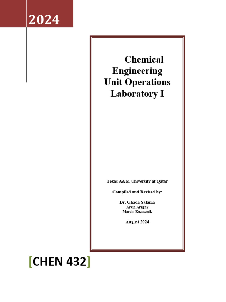 2024 CHEN432 Lab Manual | PDF