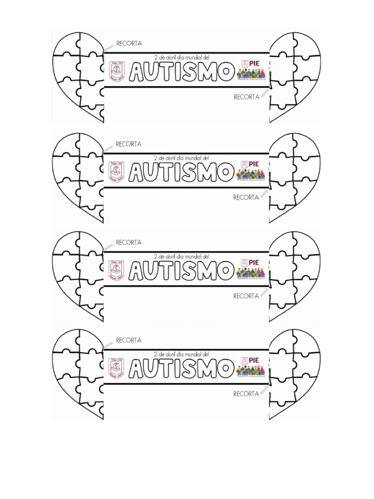 Pulseras para Imprimir en El Día de La Concientización Del Autismo | PDF
