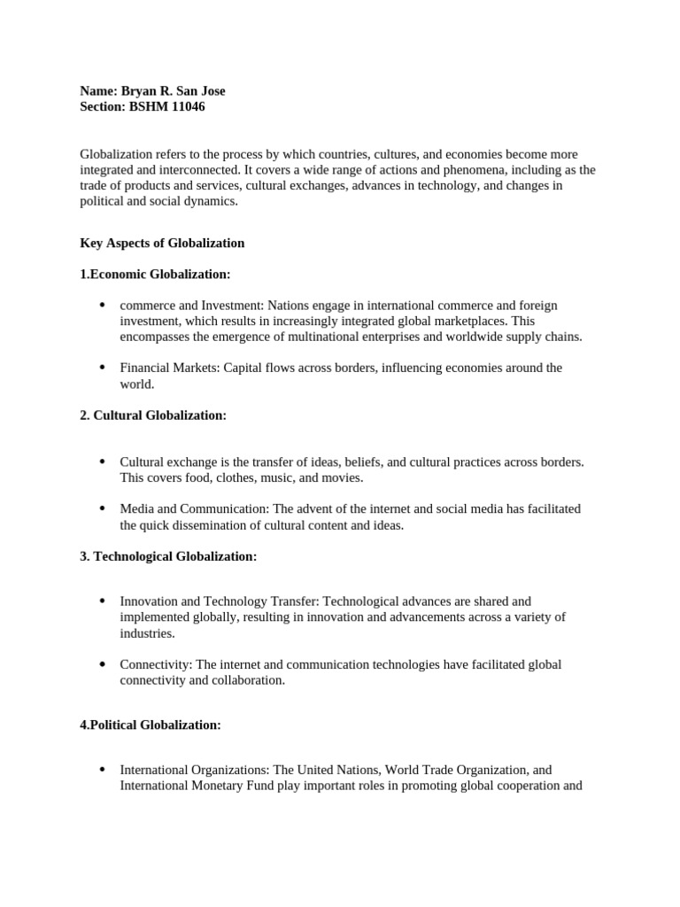 introduction to globalization | PDF