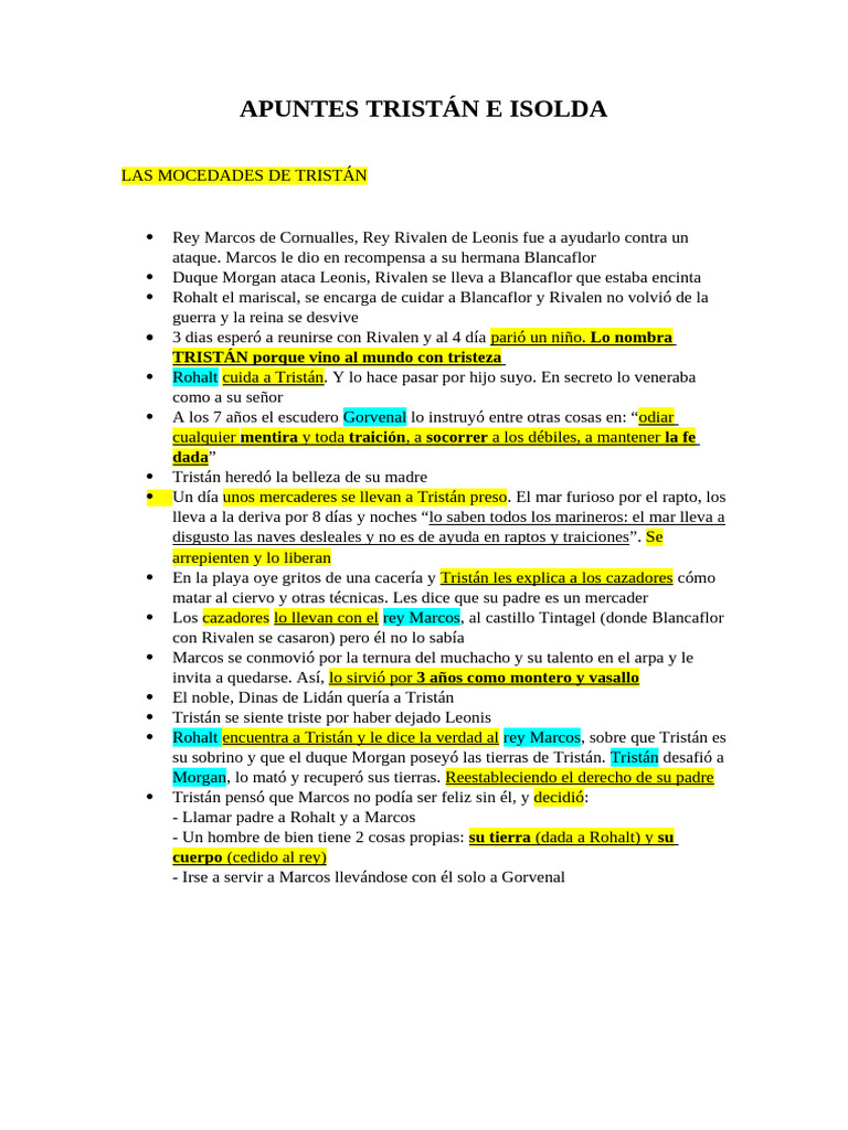 Apuntes Tristán e Isolda | PDF | Tristan | Amor