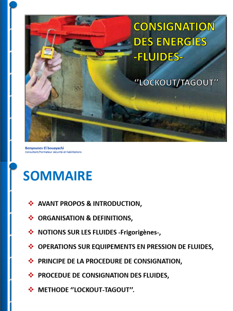 Consignation Des Fluides. - ''Lockout-Tagout'' | PDF