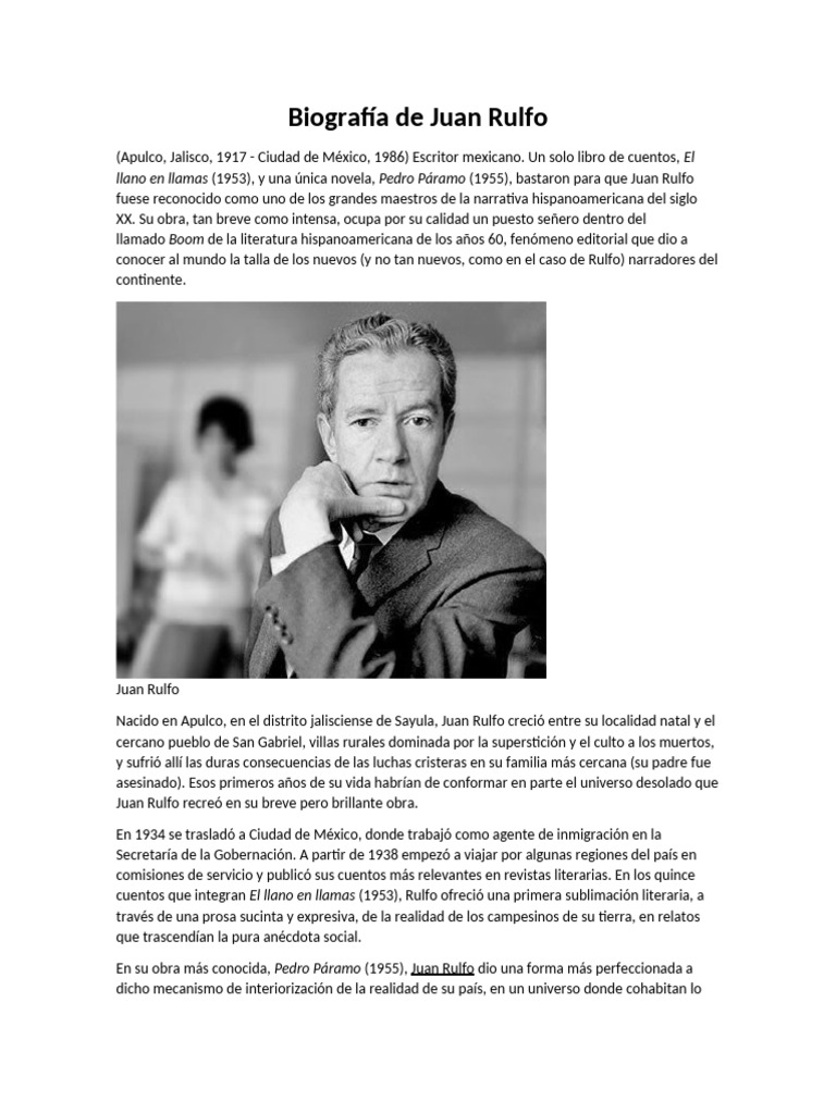 Biografía de Juan Rulfo | PDF