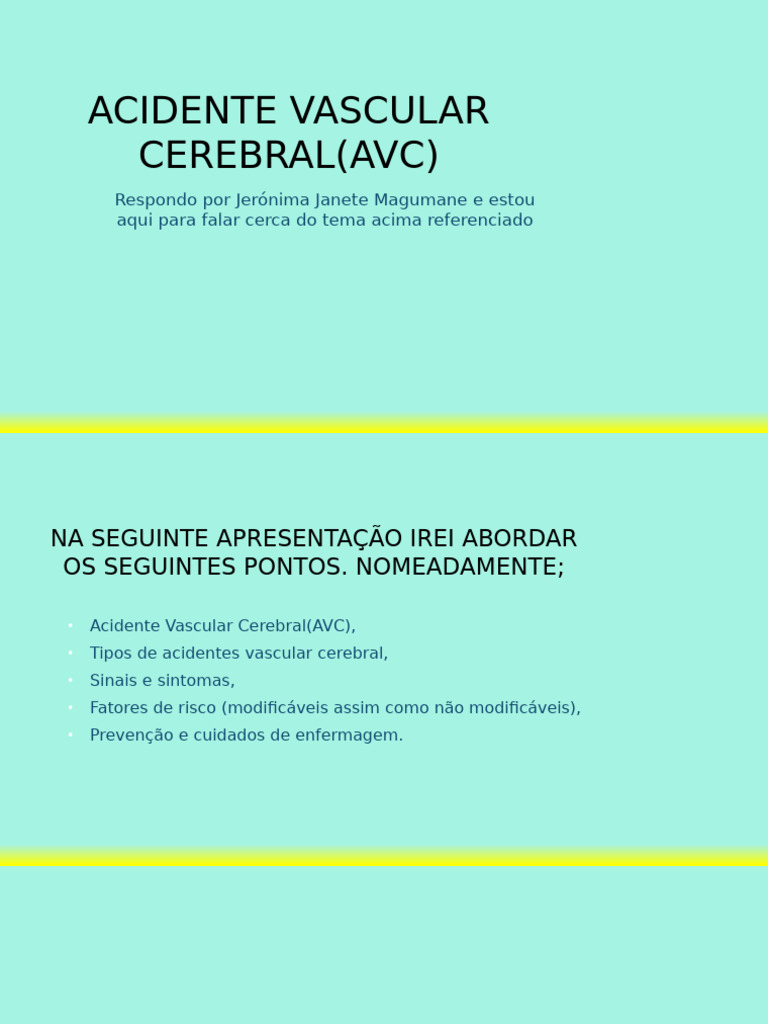 Acidente Vascular Cerebral (AVC) | PDF | AVC | Ciências e Matemática