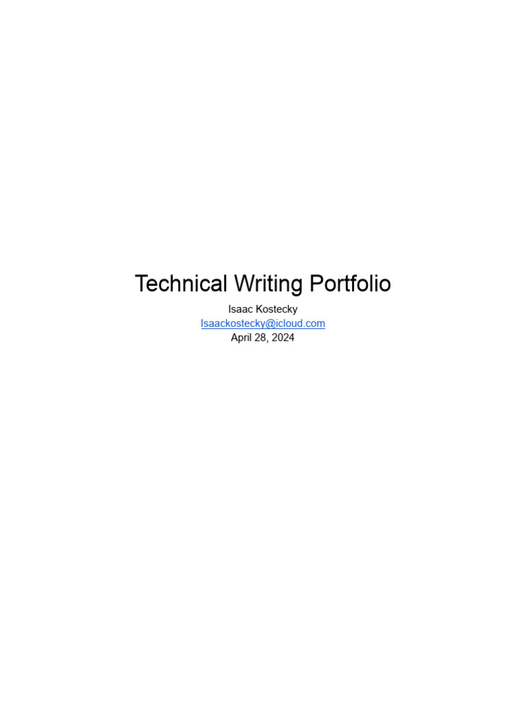 Technical Writing Portfolio | PDF