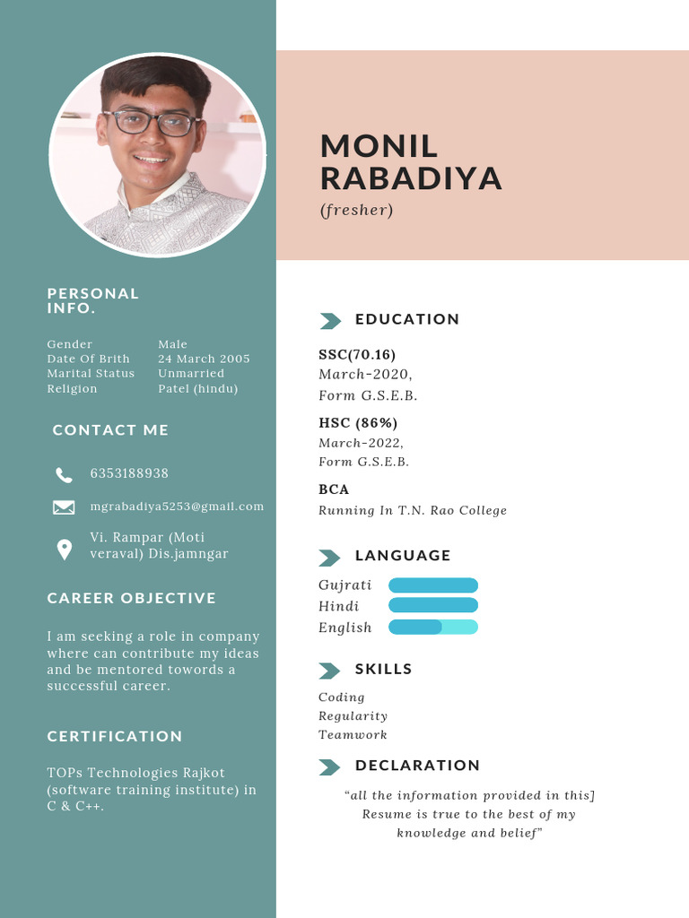 Monil Rabdiya | PDF