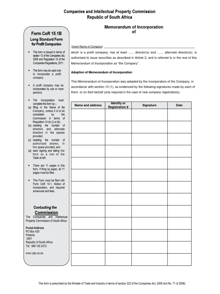 Companies and Intellectual Property Commission Republic of South Africa ...