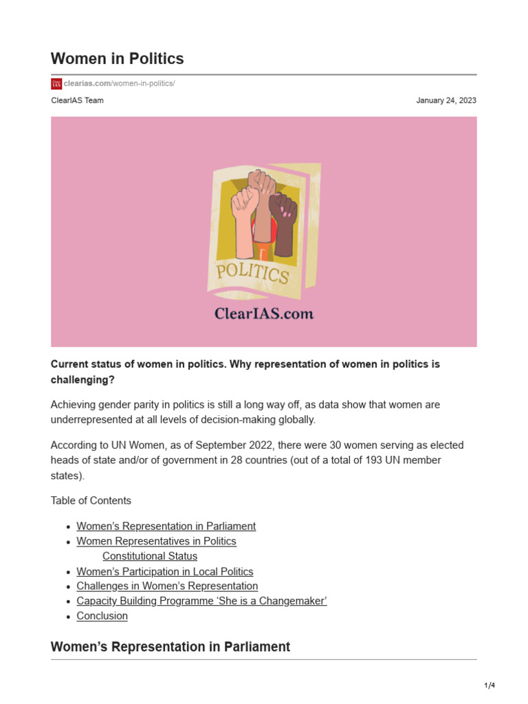 Women in Politics | PDF