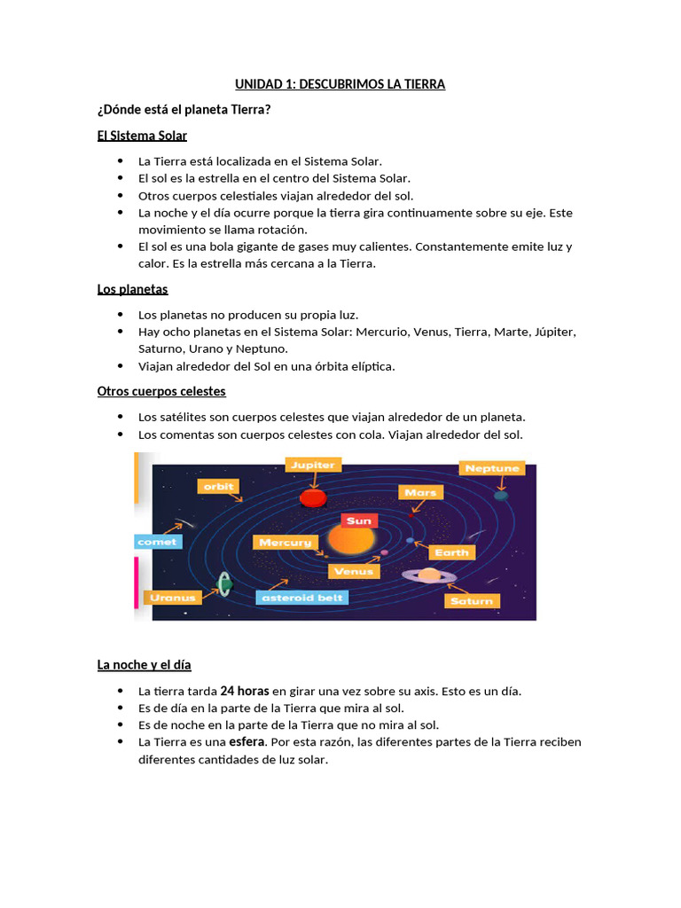 Unidad 1 - Descubrimos La Tierra | PDF
