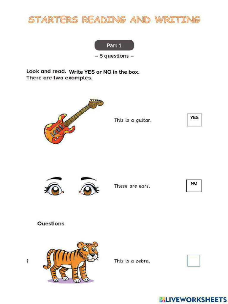 Starters Reading and Writing | PDF