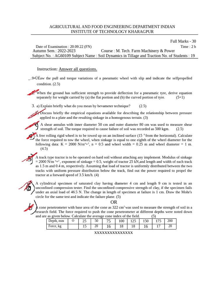AG60109 Soil Dynamics in Tillage and Traction MA 2022 | PDF