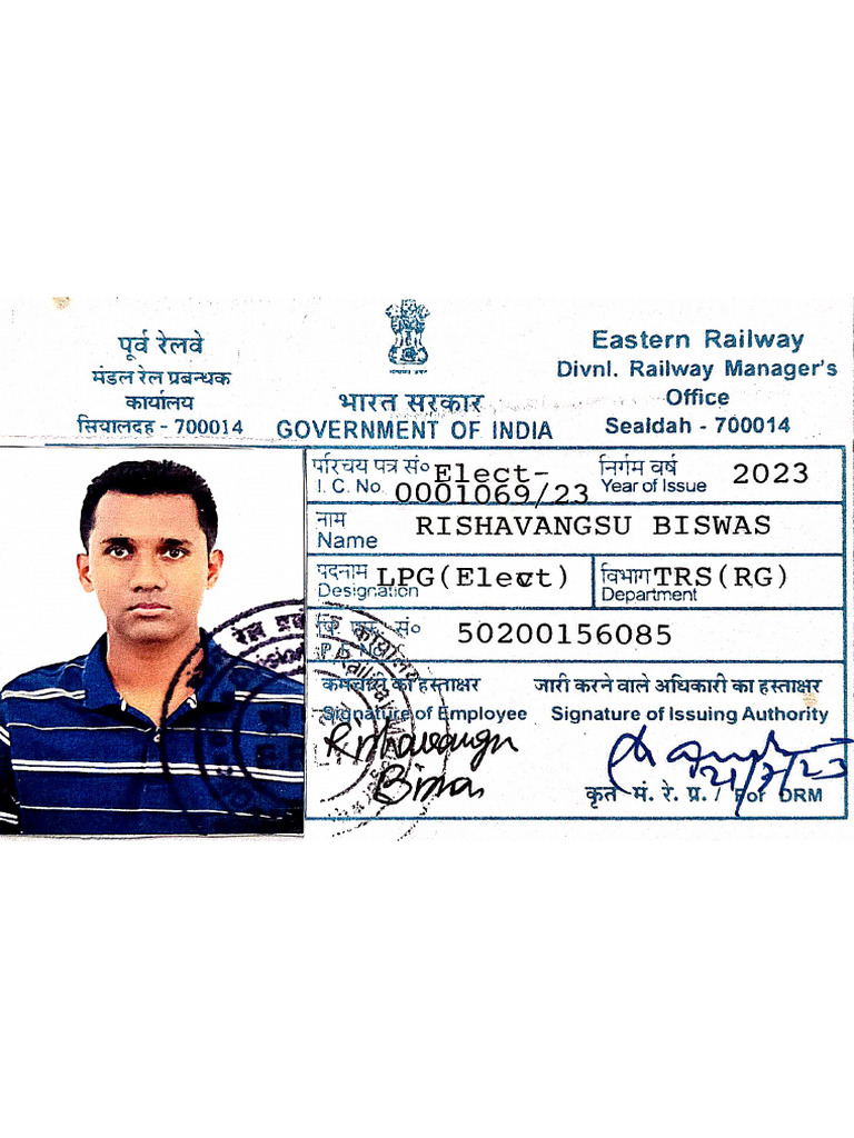 Rail Id Card-Rishav Lpg1 | PDF