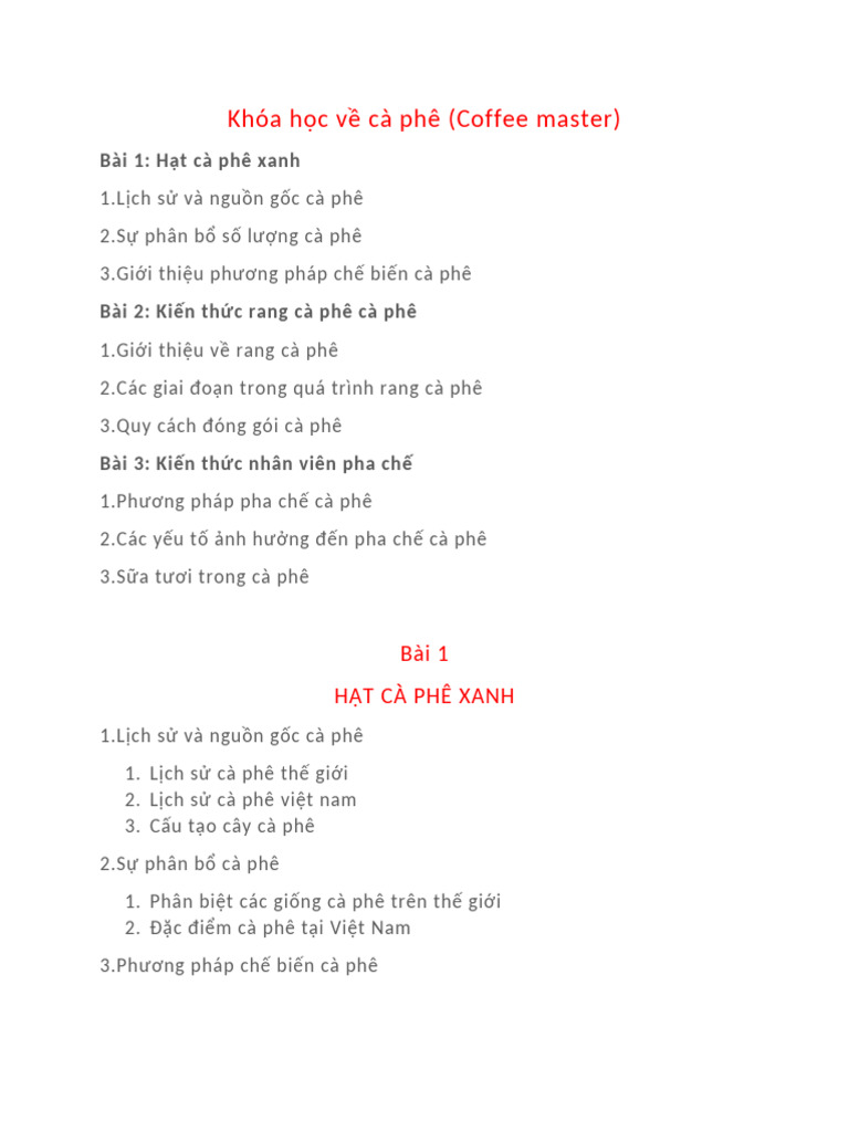 Học về cà phê | PDF