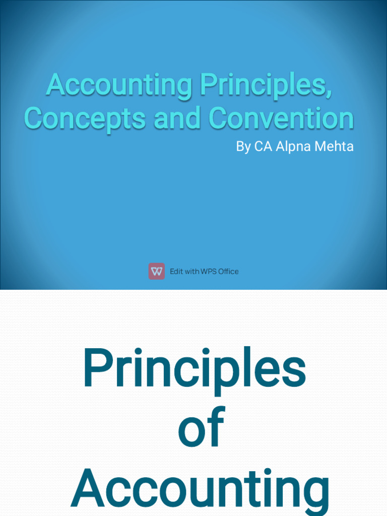1.concept, Convention and Principles of Accounting | PDF