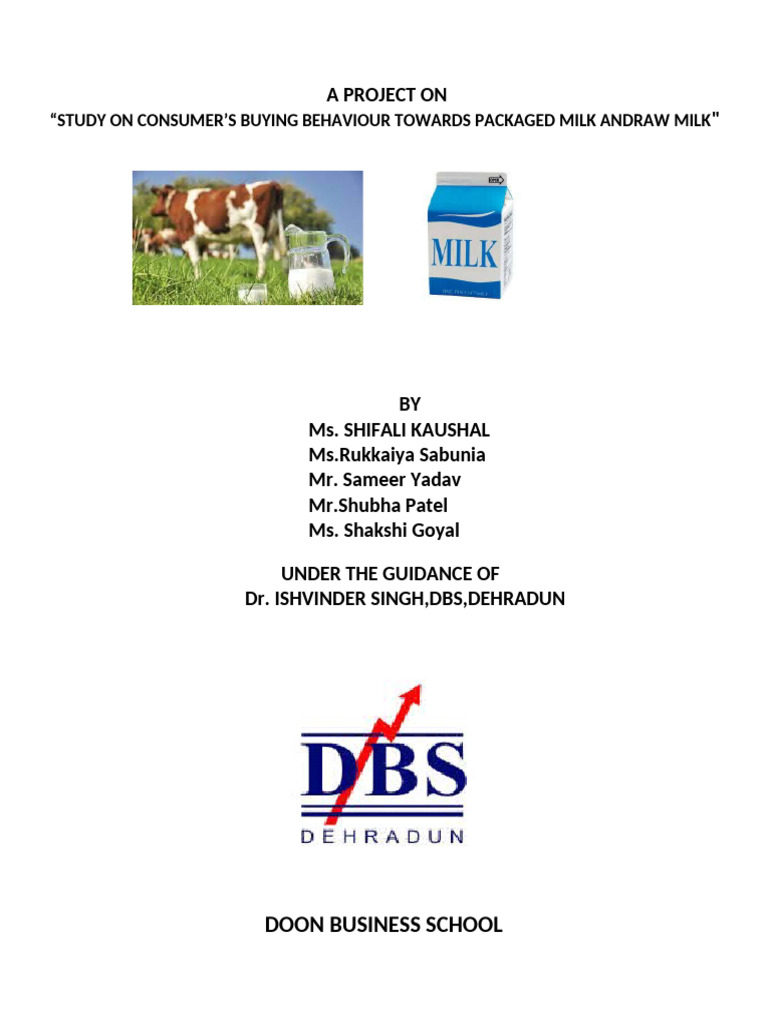 A PROJECT ON RAW MILK AND PACKAGED MILK-1 | PDF