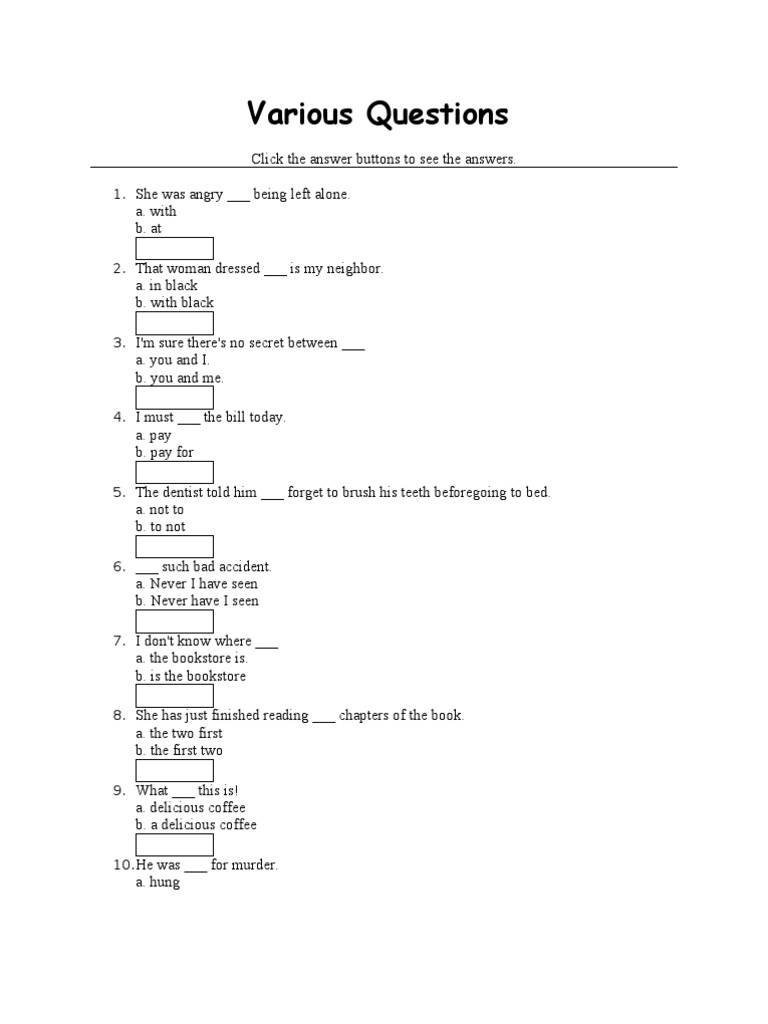 Grammar Questions | PDF