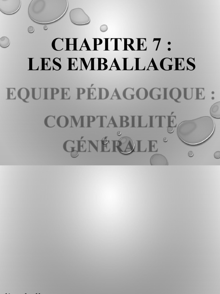 Chapitre 7 Les Emballages Cours Fseg 2019 | PDF