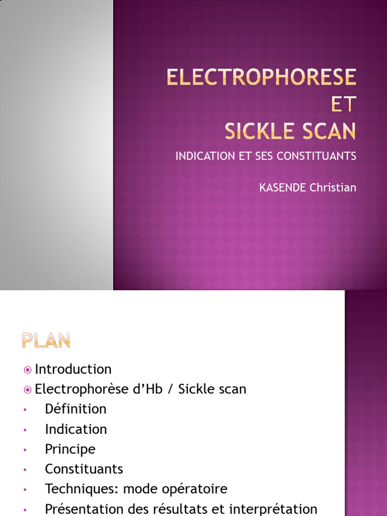 Presentation Electrophorese-Sickle Scan | PDF