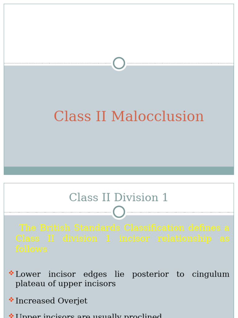 Class II Malocclusion | PDF