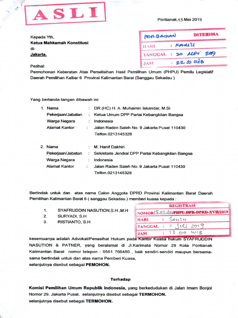 Permohonan Diregistrasi - 2506 - 115 - Permohonan Registrasi - Kalbar - PKB | PDF