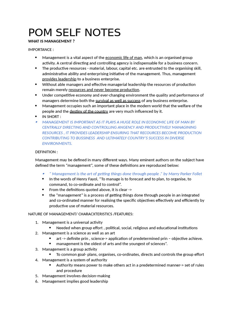 Pom Self Notes | PDF