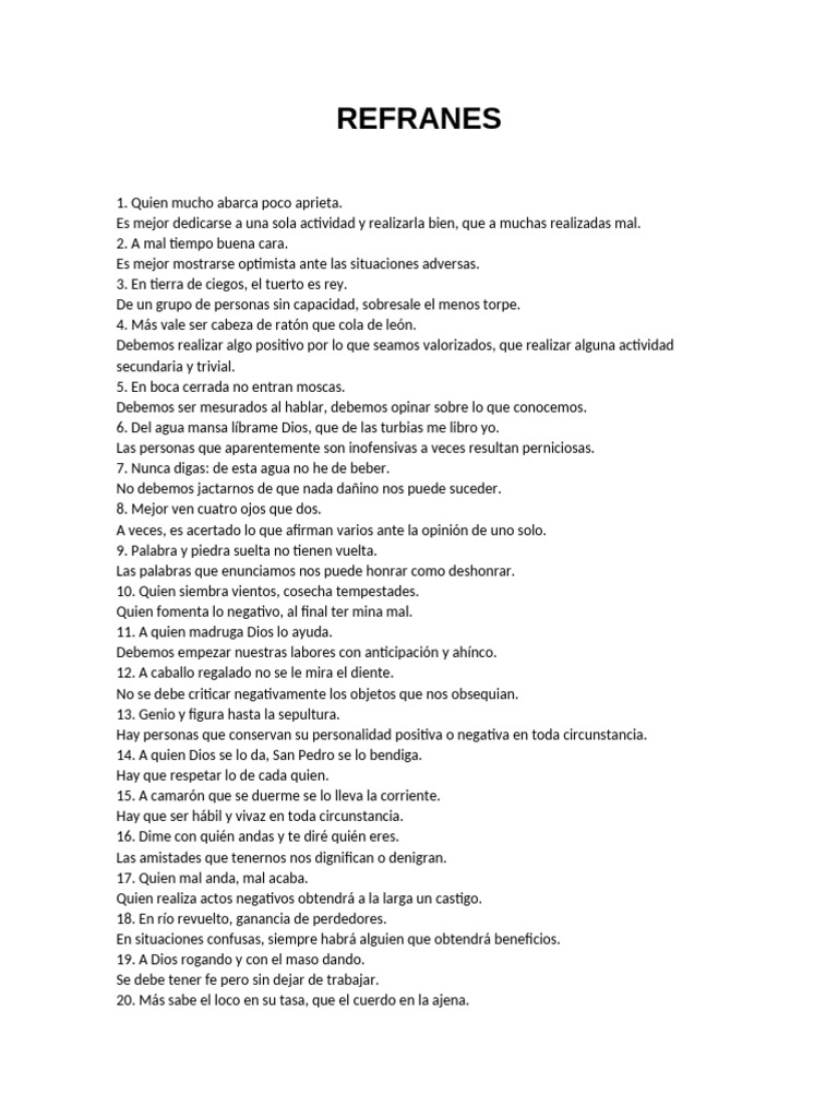 REFRANES | PDF