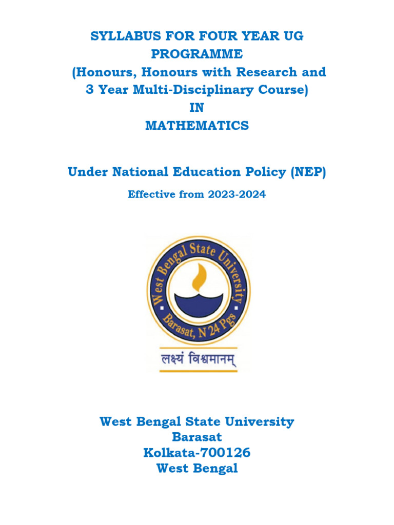 Math Ug Nep Syllabus | PDF