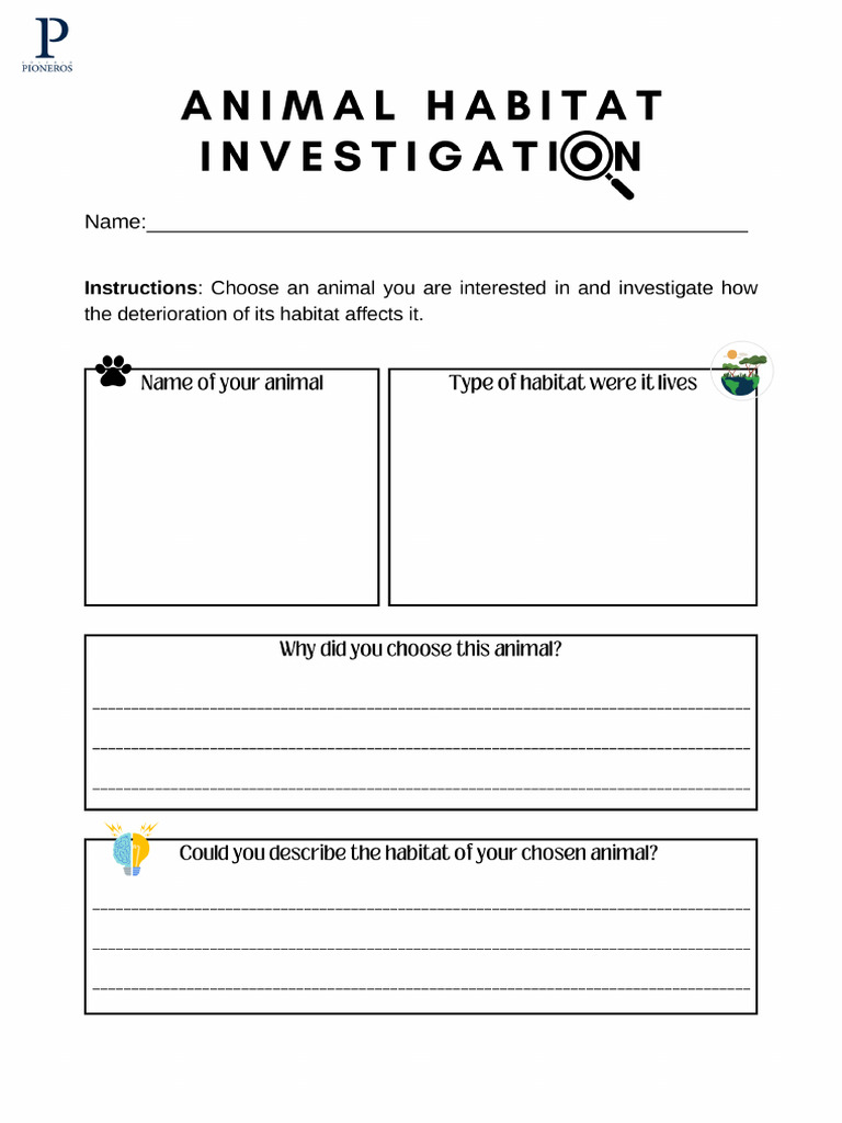 Animal Habitat Investigation | PDF