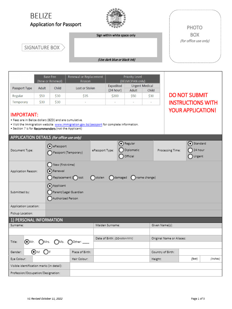 Brian Ortiz Passport Form | PDF | Passport | Spouse