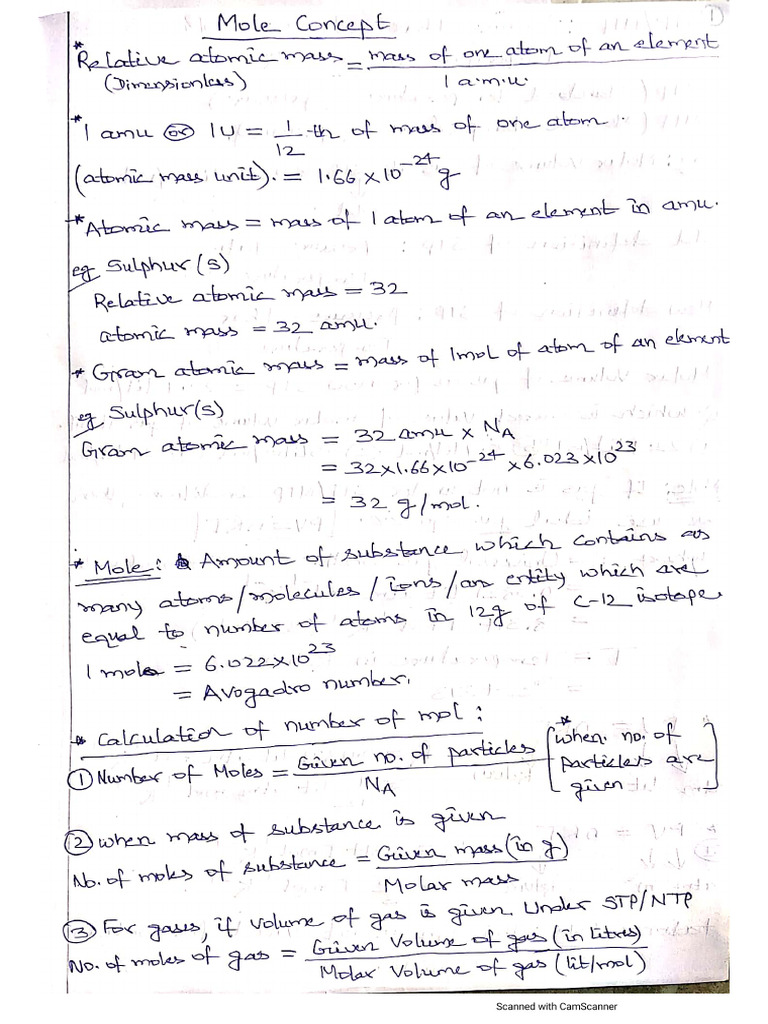Mole Concept | PDF