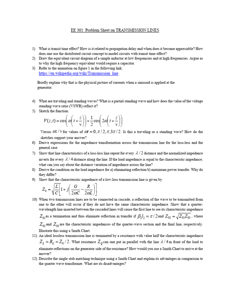 Ee301 TL Tutorial 2024 | PDF