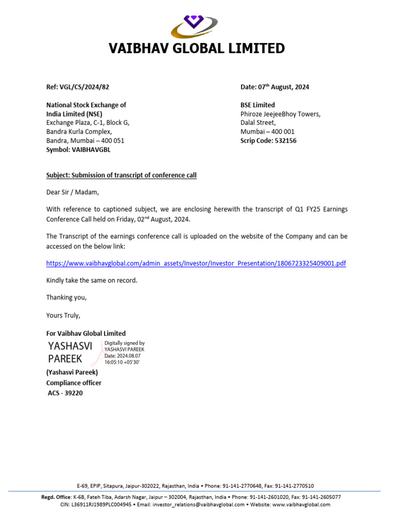 Vaibhav Global | PDF