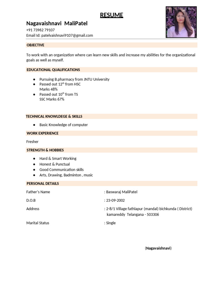 Vaishnavi Resume | PDF