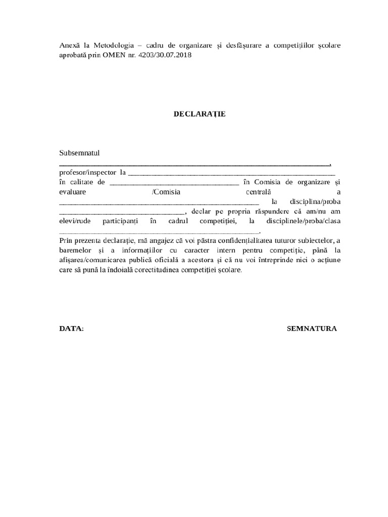 7.2.declaratie Membri Comisie+evaluatori | PDF