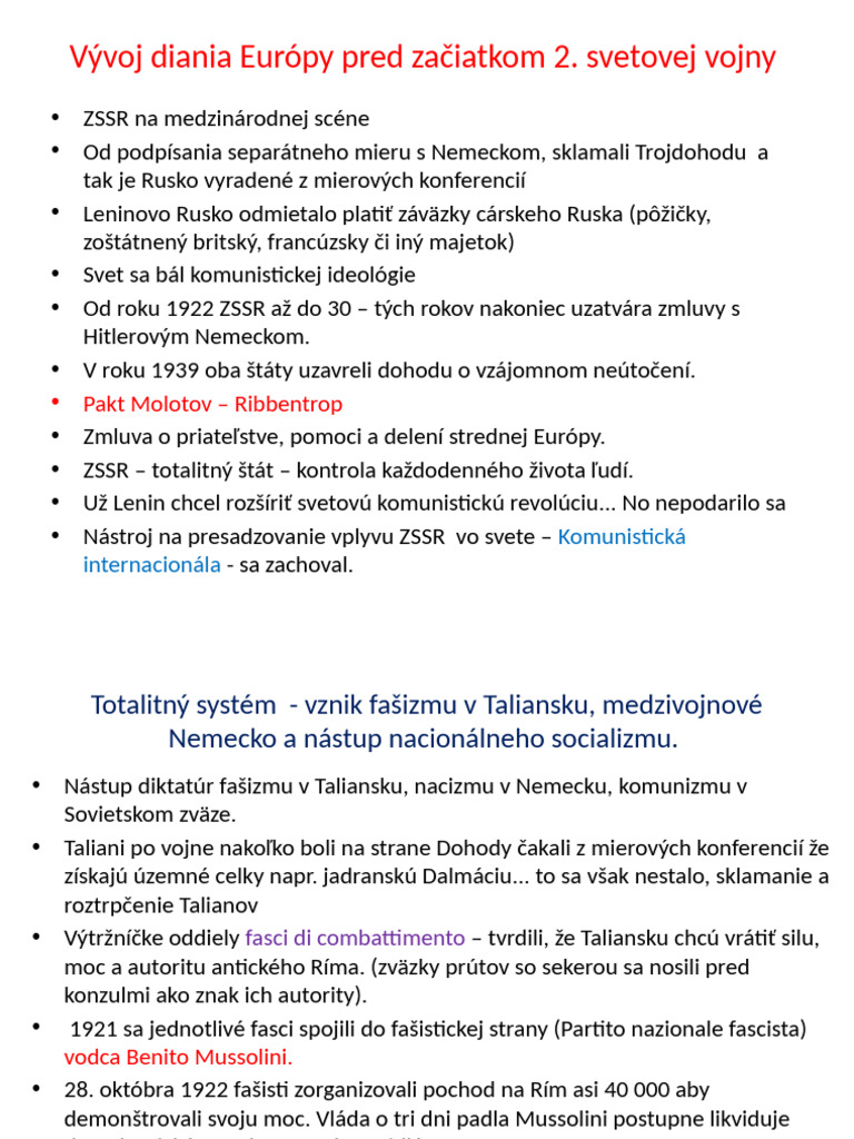 Vznik Fašizmu V Taliansku, Medzivojnové Nemecko, NSDAP | PDF