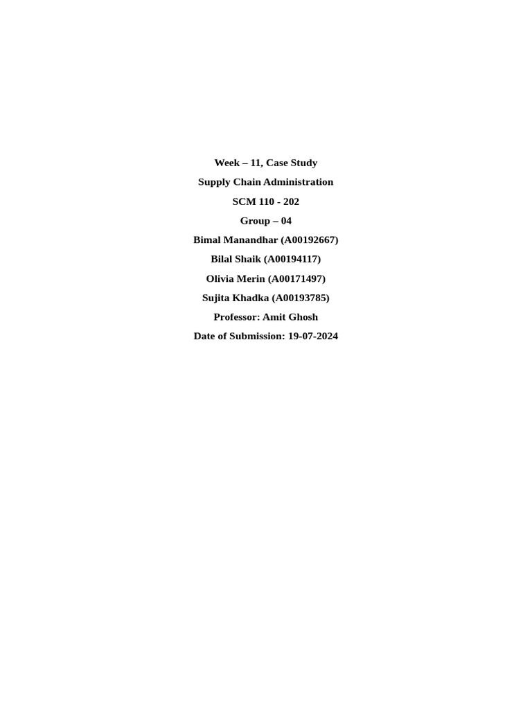 Week - 11 Case Study | PDF