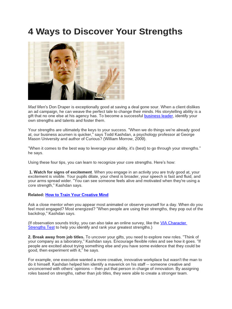 4 Ways To Discover Your Strengths Pdf