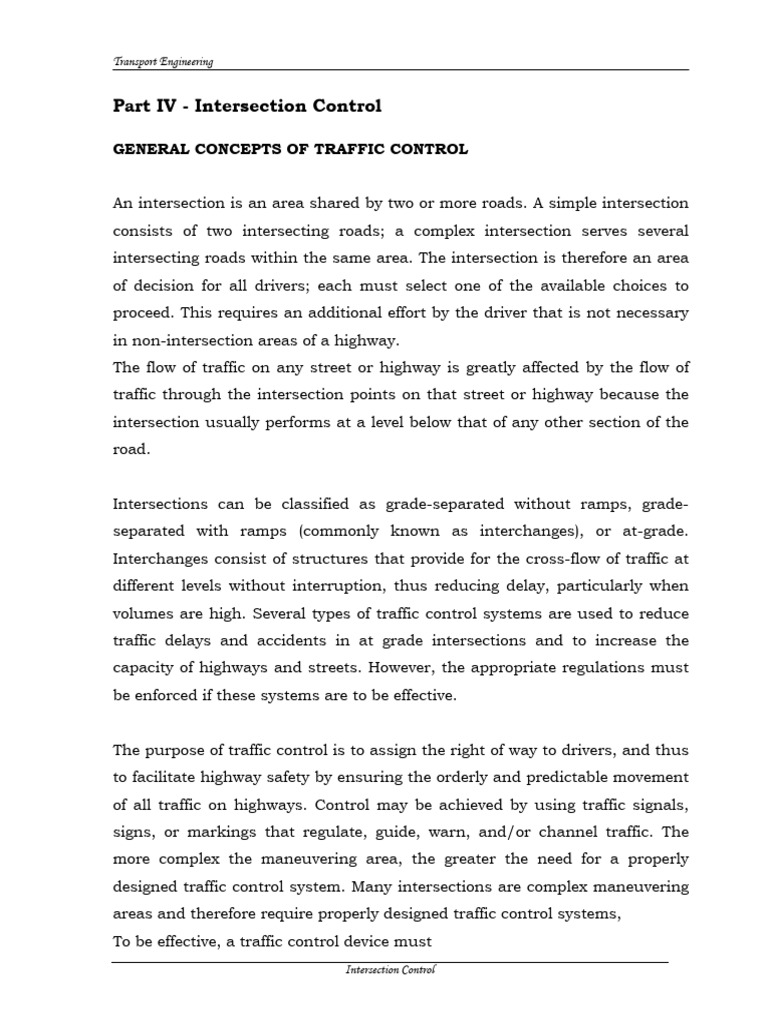 Part IV - Intersection Control | PDF