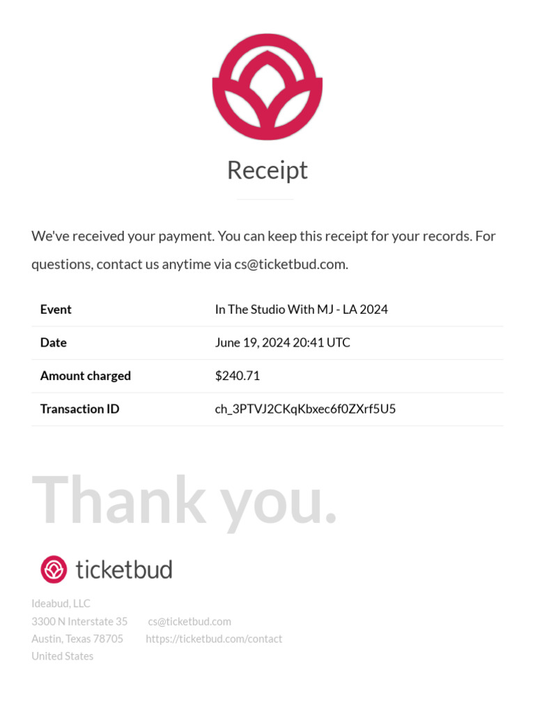 Ticketbud-Receipt-06 19 24 | PDF | Law