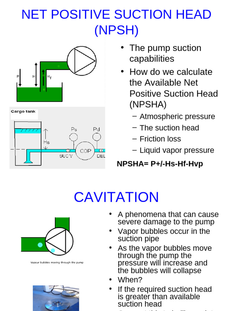 Net Positive Suction Head (NPSH) | PDF